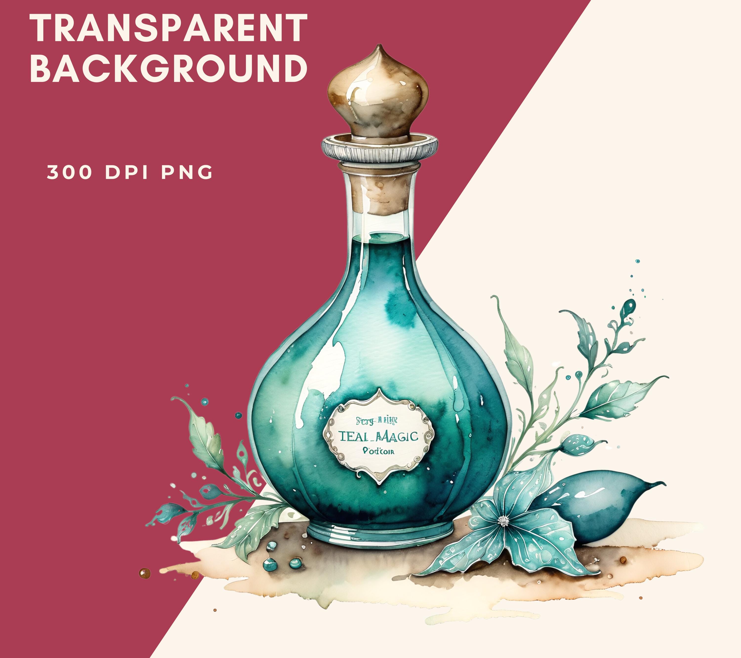 Watercolor Magic Potions Clipart, Magical Spells Potion Clipart ...