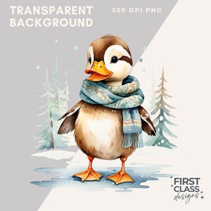 Cute Ducks Clipart, Watercolor Clipart Set, Cute Duck Clip Art, Animal ...