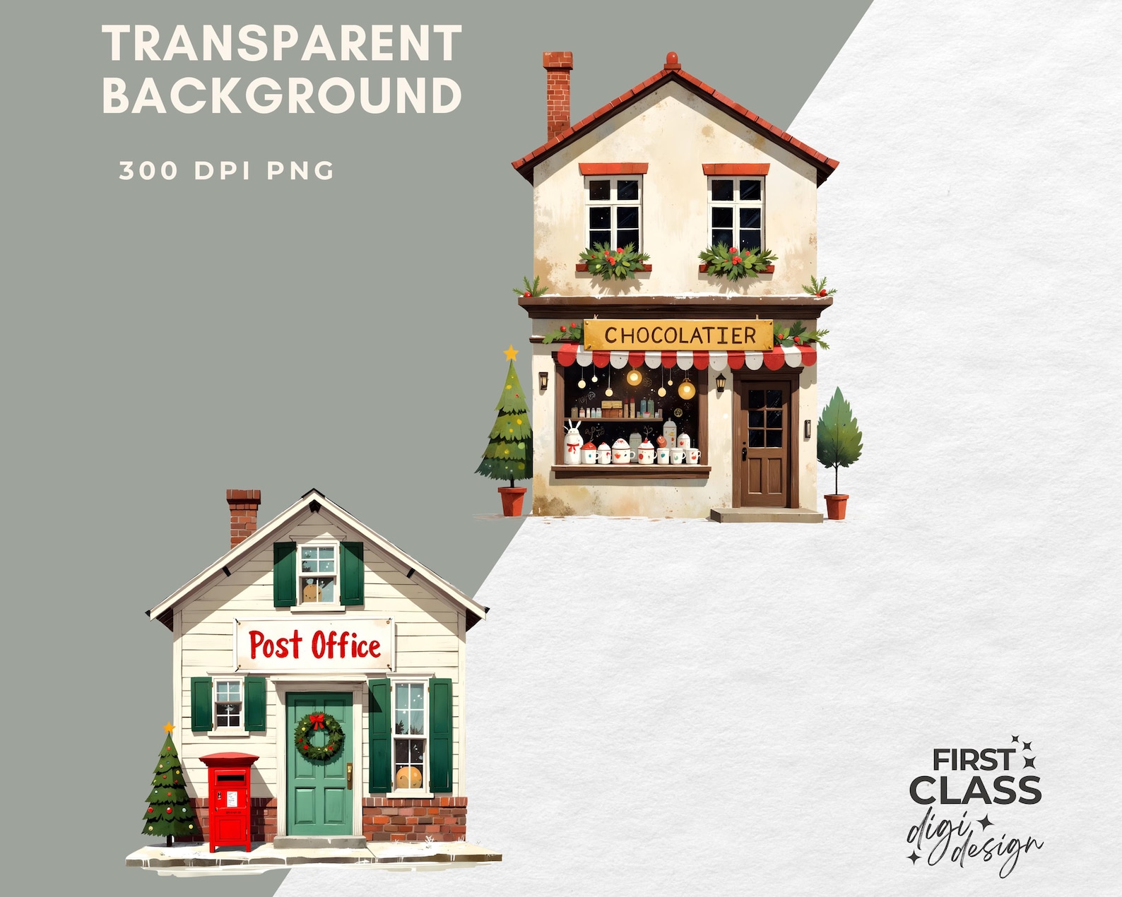 Christmas Toy Shop Clipart, Holiday High Street Stores Clip Art, Winter ...