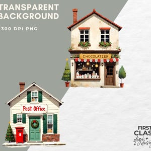 Christmas Toy Shop Clipart, Holiday High Street Stores Clip Art, Winter ...