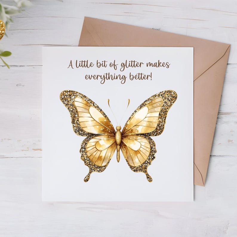 Gold Glitter Butterfly Clipart, Sparkly Butterflies PNG, Watercolor ...