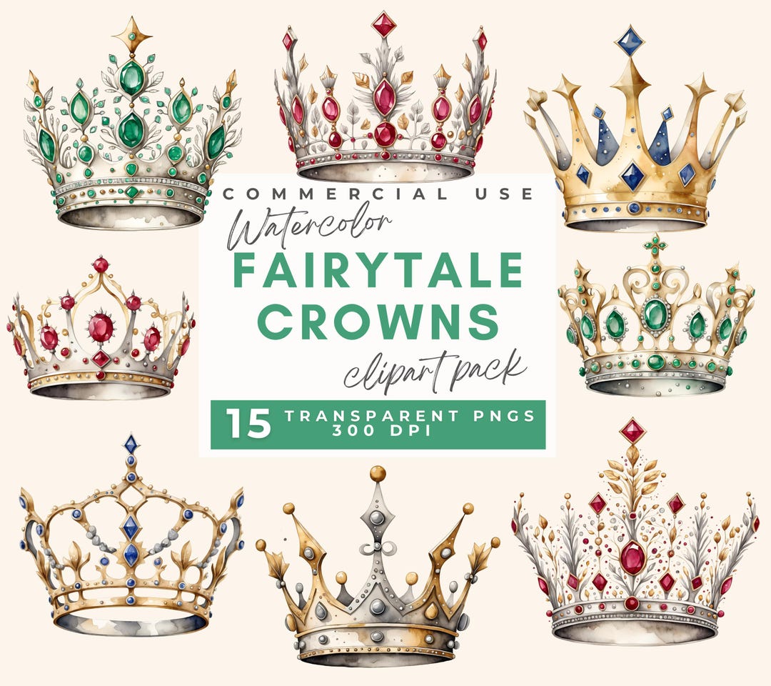 Princess Crown Clipart, Commercial Use Clipart Crown, Fairy Tale Crowns ...
