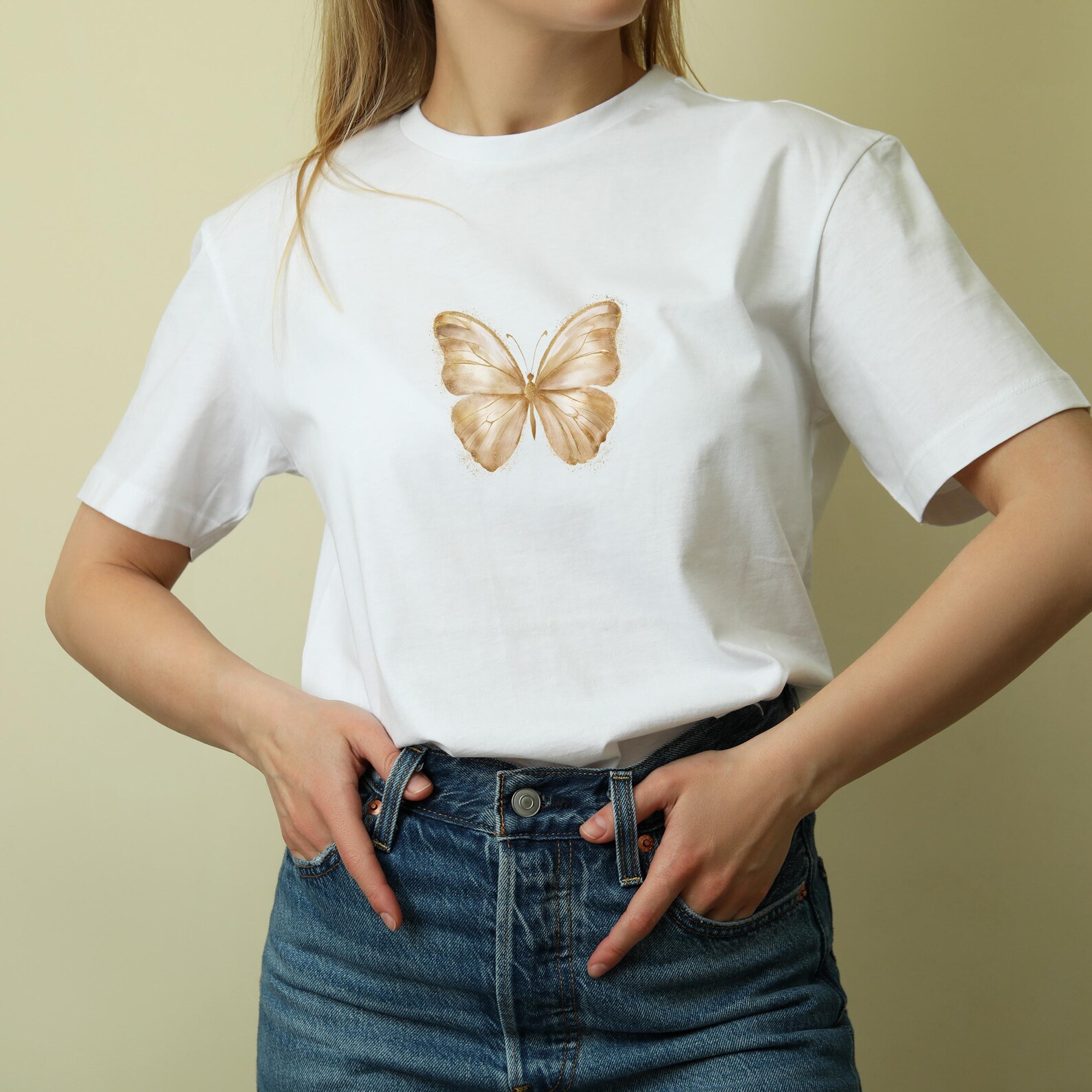 Gold Glitter Butterfly Clipart, Sparkly Butterflies PNG, Metallic ...