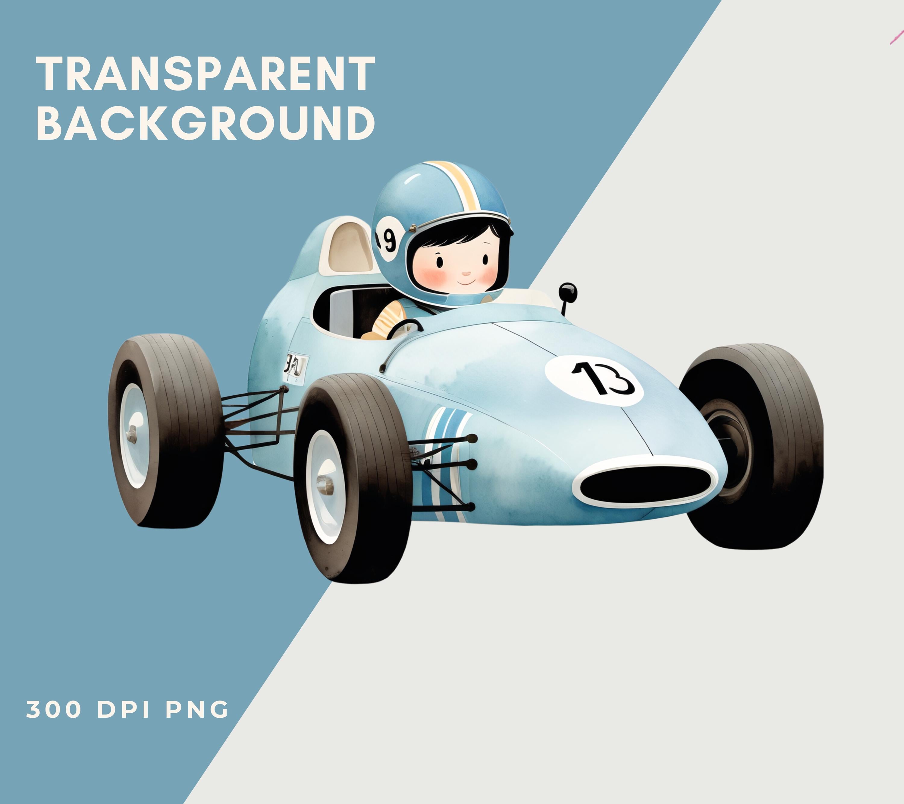 Watercolor Racecar Clipart, Racing Car Clipart, Retro Race Car Clip Art ...