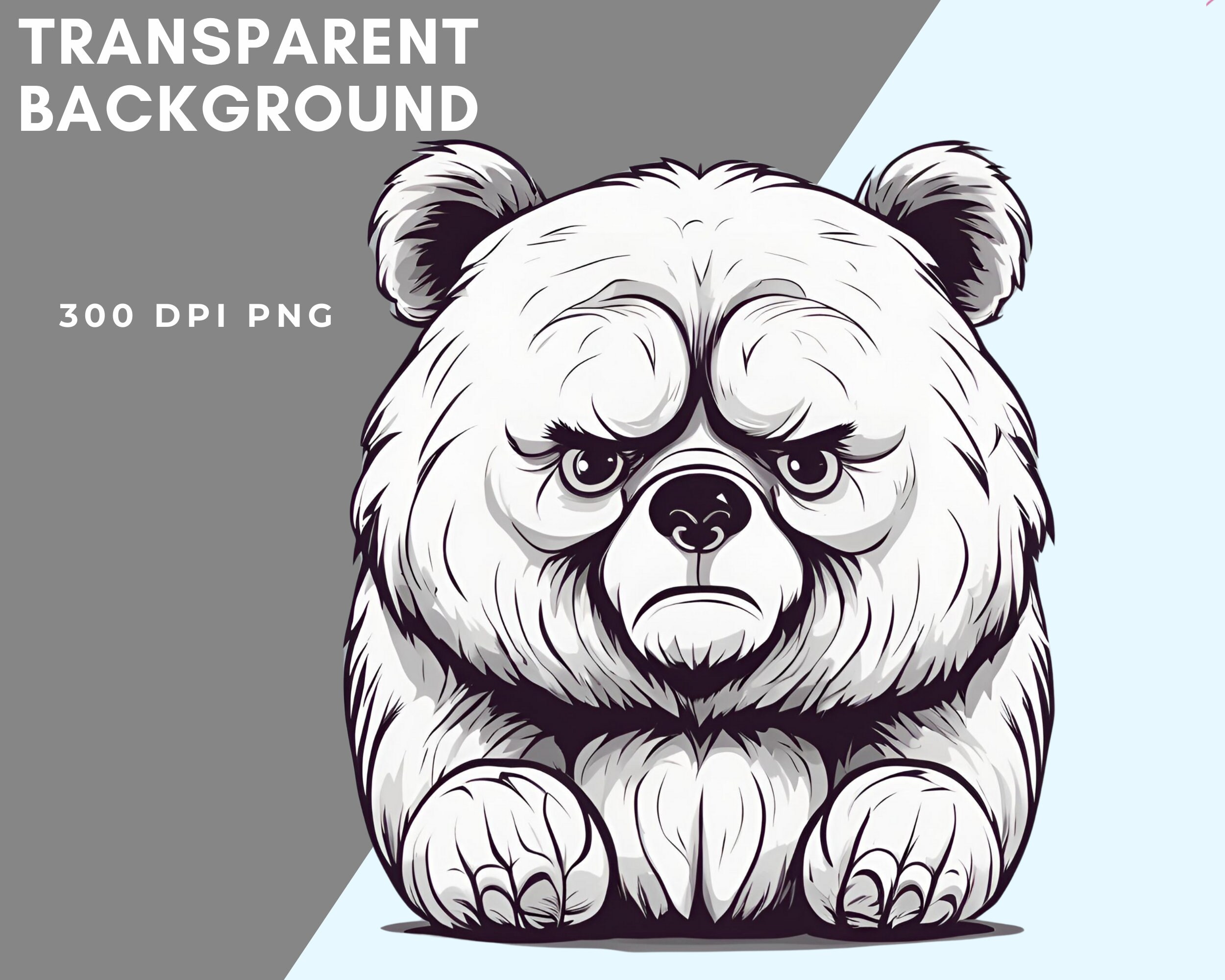 Grumpy Bear Clipart, Digital Line Art Grumpy Bear Printable PNG ...