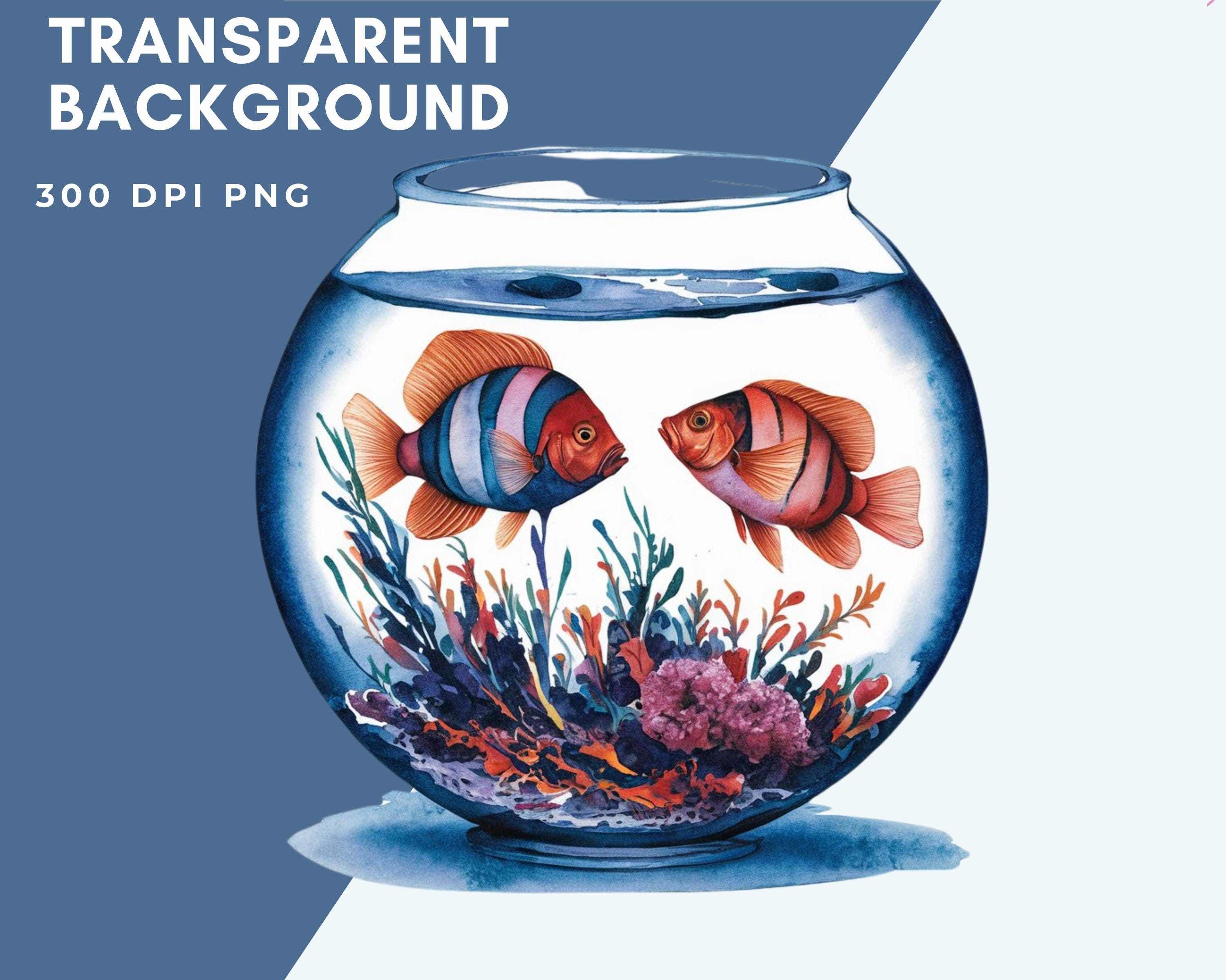 Fish Bowl Clipart, Fish in Bowl Clipart, Goldfish PNG Printable ...