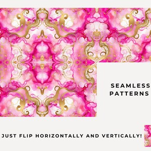 Alcohol Ink Digital Paper Hot Pink and Gold Glitter Digital Paper ...