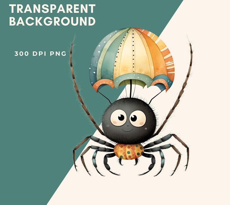 Cute Halloween Spider Clipart, Creepy Halloween Character Clipart ...