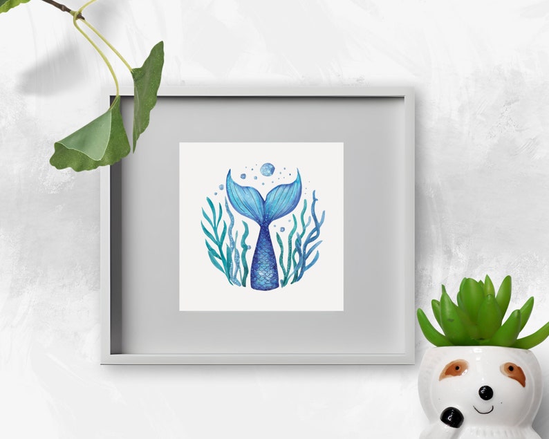 Watercolor Mermaid Tail Clip Art Watercolor Mermaid Tail Clipart ...