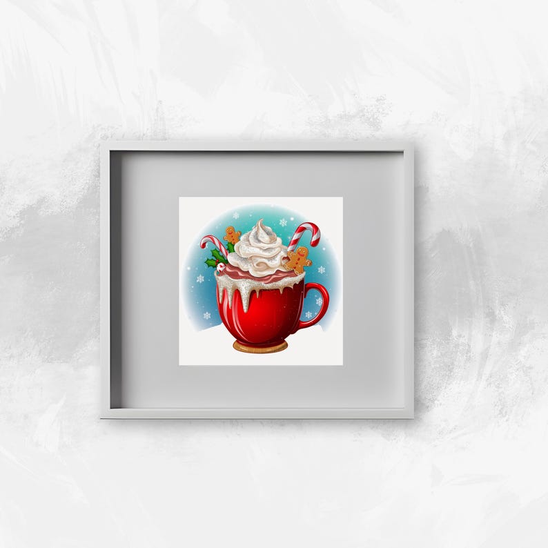 Holiday Hot Chocolate Clipart, Christmas Hot Chocolate Clipart, Winter ...