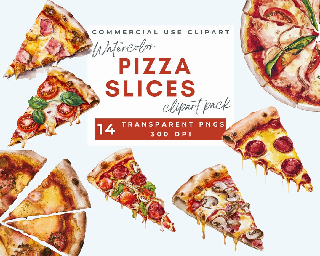 Pizza Slice Clipart Pizza Topping Png Files Digital Images Italian Food ...