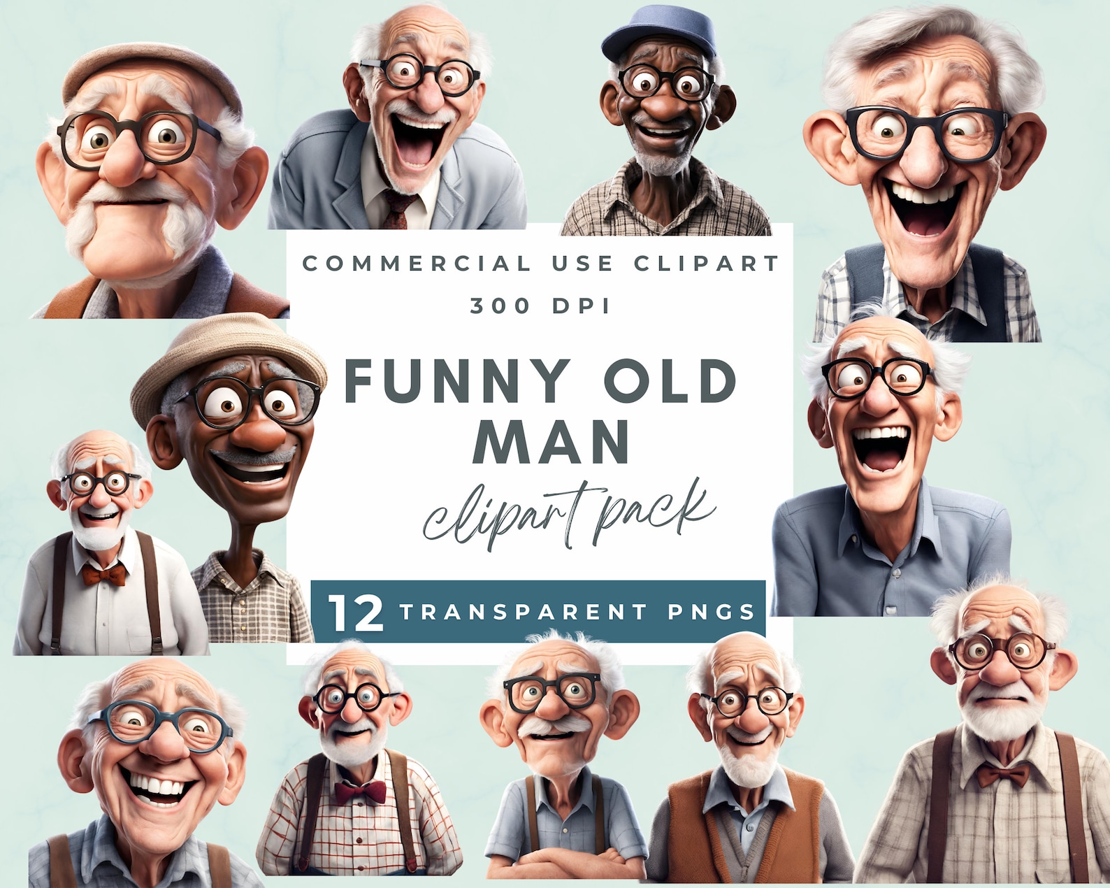 Funny Old Man Clipart PNG, Grumpy Old Man, Happy Man Clipart, Cartoon ...