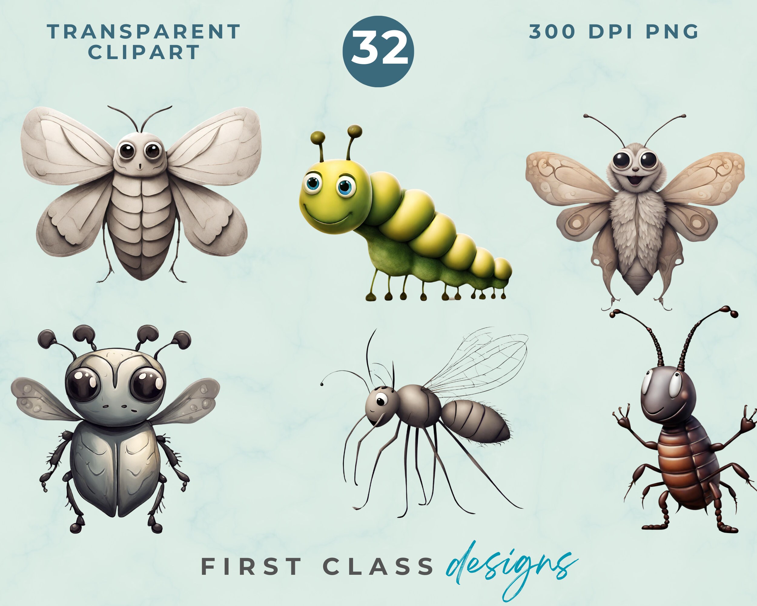 Bugs Clipart, Cute Bugs Clipart, Spring Bugs Clipart, Funny Insects ...