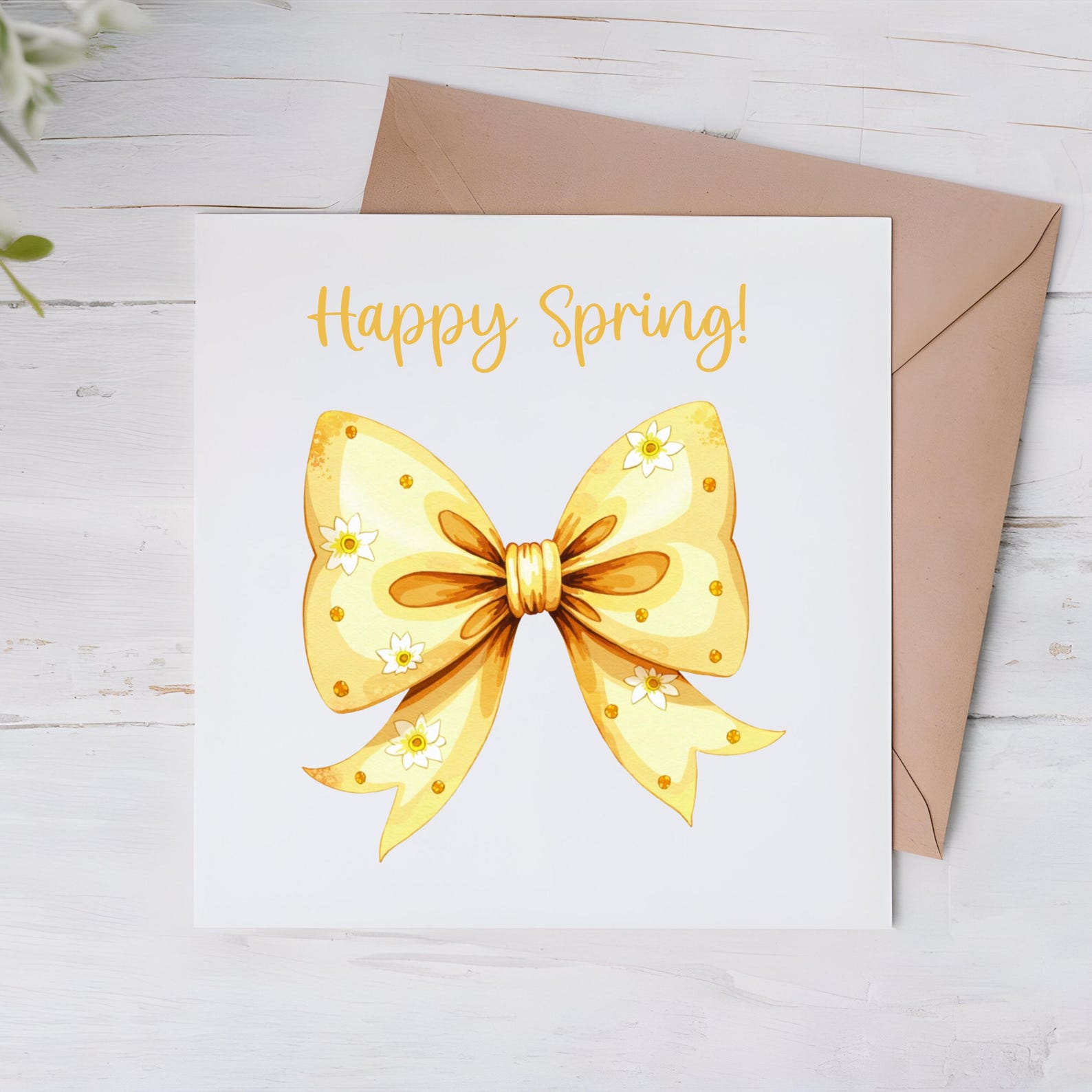 Daffodil Yellow Coquette Bow Clipart Springtime Floral Ribbon Spring ...