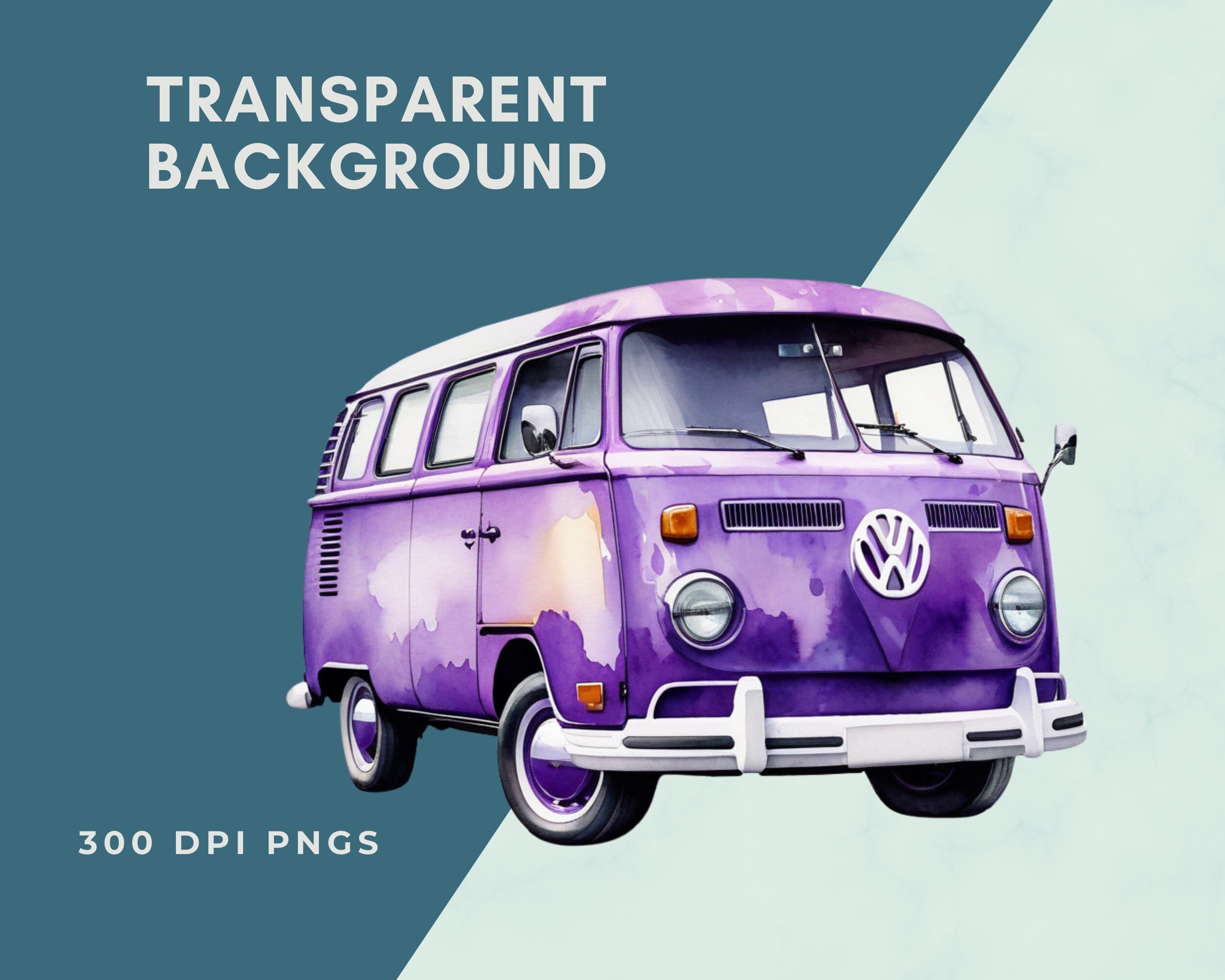 VW Van Clipart, VW Bus Clipart, Groovy Van Clipart, Groovy Van Png ...