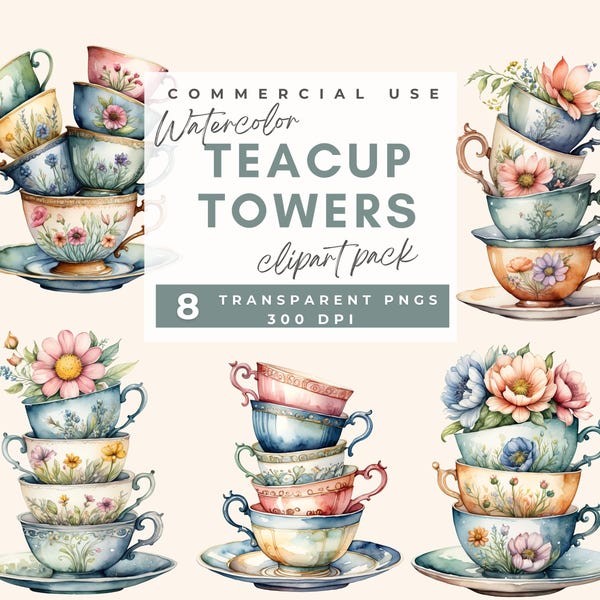 Teacup Stack - Etsy