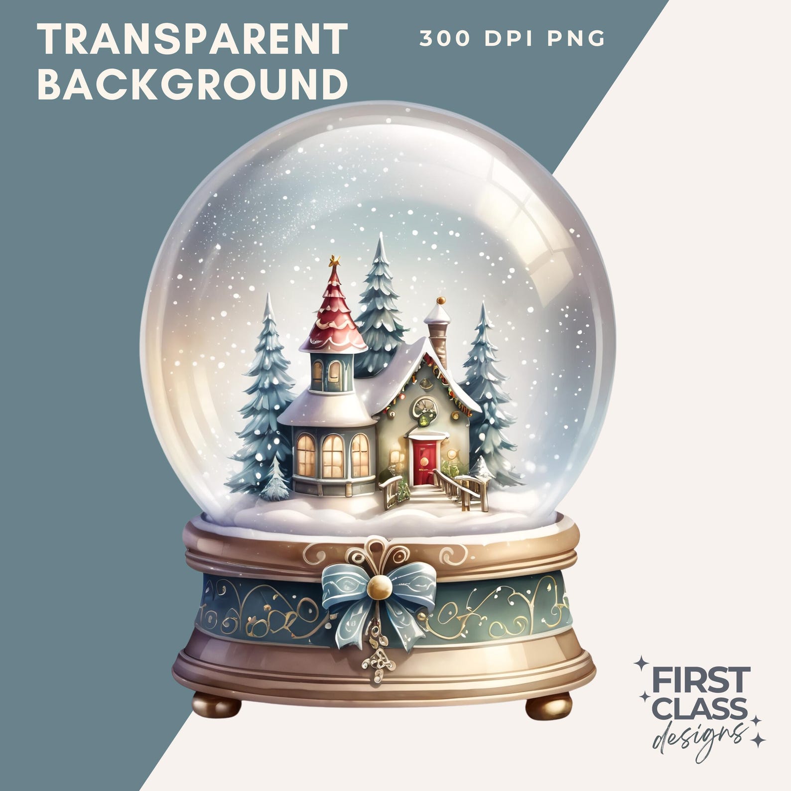 Christmas Snowglobe Clipart, Christmas Snow Globe Clipart, Watercolour ...