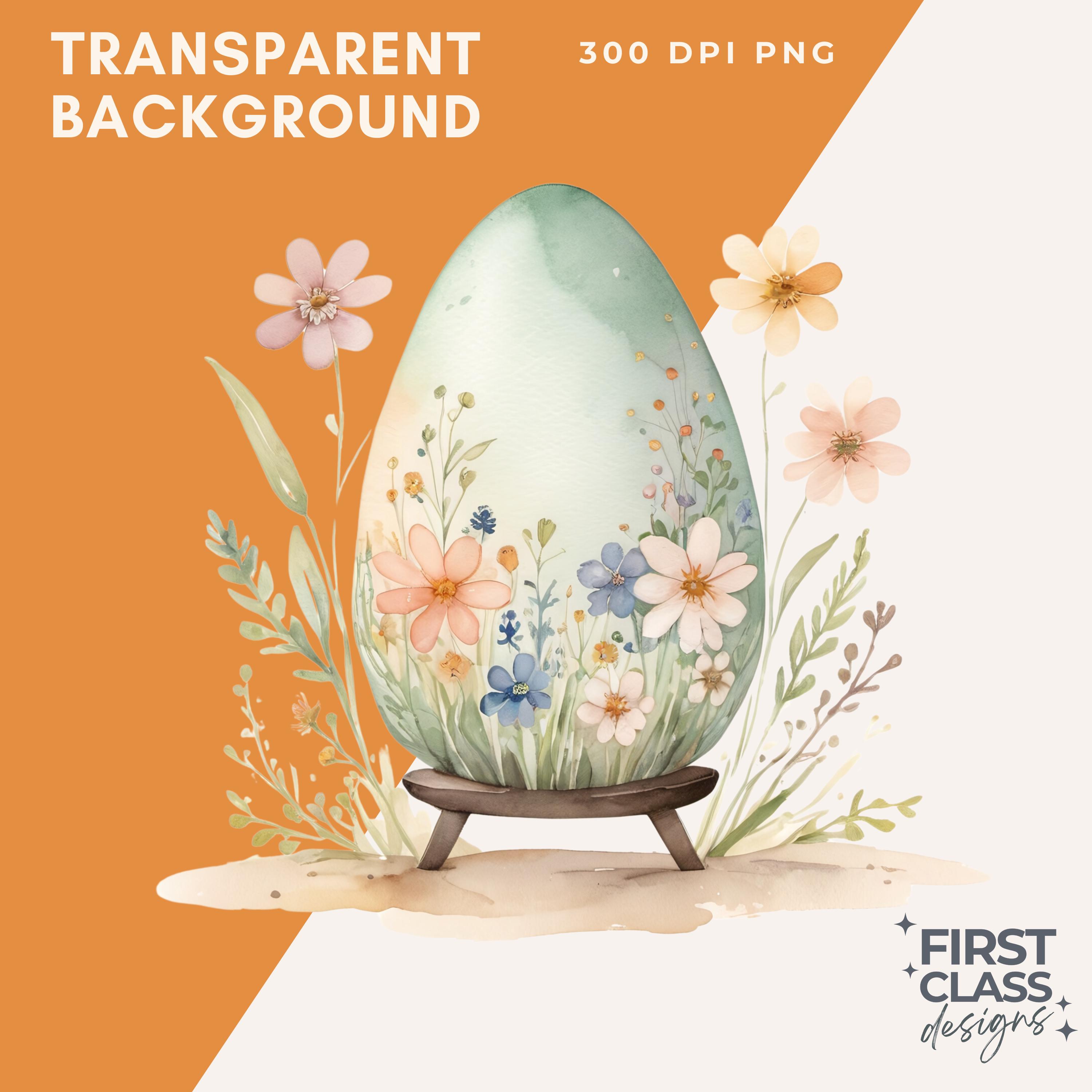 Floral Watercolor Easter Eggs Clipart, Boho Easter, Spring Wildflowers ...