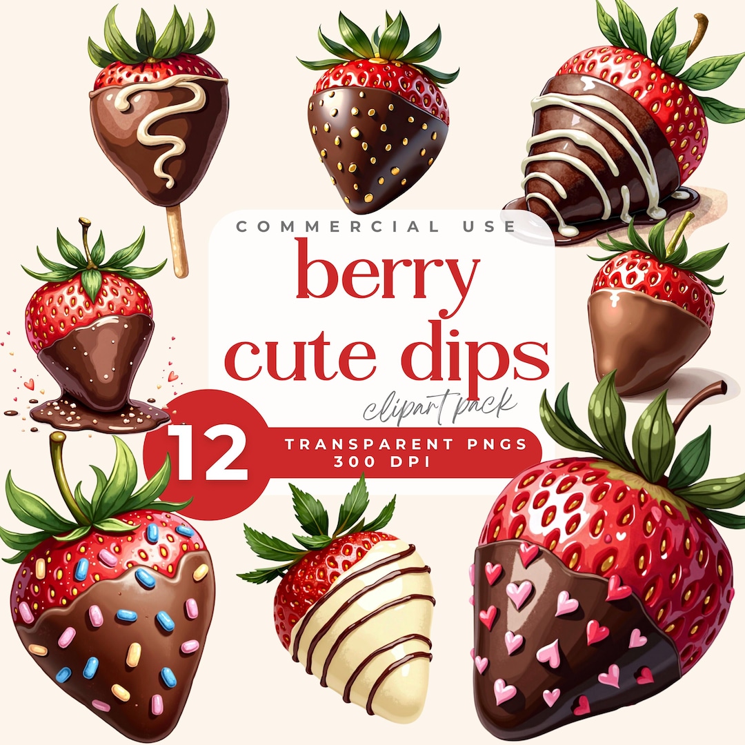 Chocolate Covered Strawberry Clipart, Berry Cute Dips Clip Art PNG ...