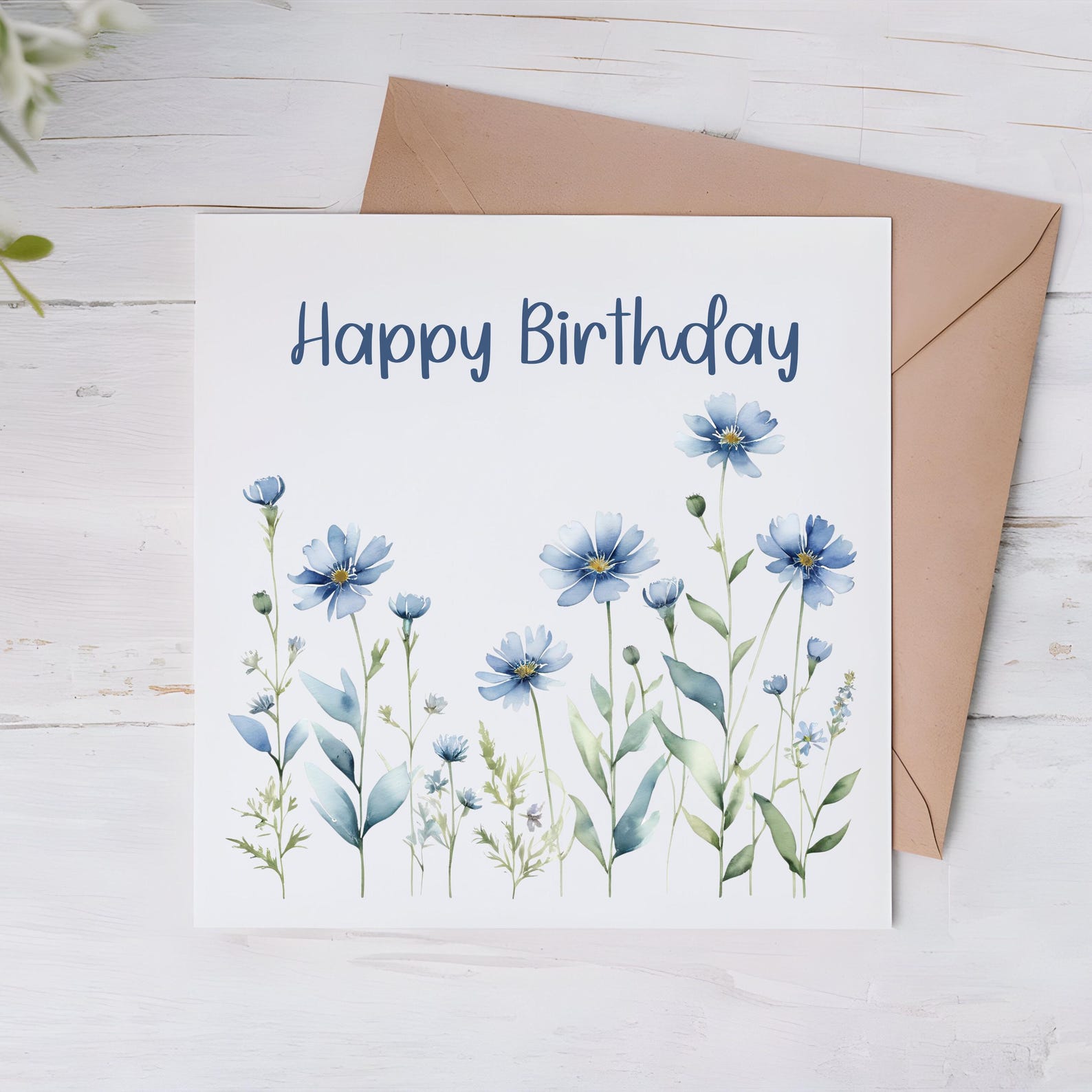 Dusty Blue Wildflower Border PNG, Watercolor Floral Clipart ...