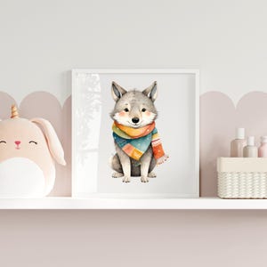 Cute Wolf Clipart, Whimsical Wolf Clipart, Watercolor Wolf Clip Art PNG ...