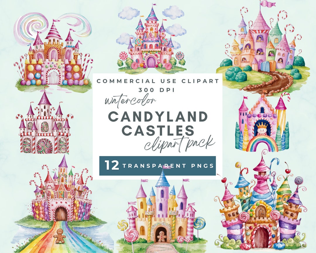 Candyland Castle Clipart Digital Download Digital Planner Candy Party ...