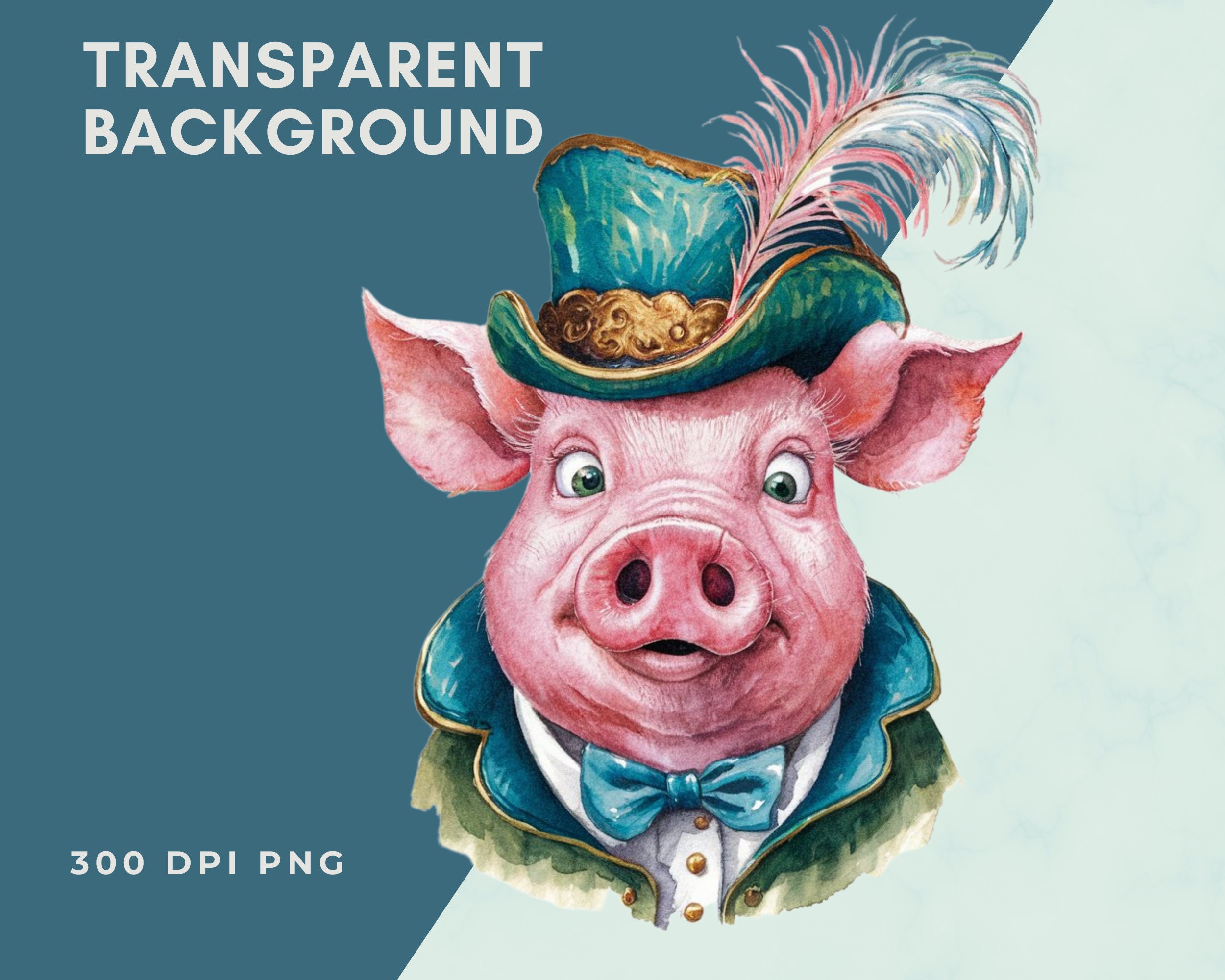 Funny Quirky Pig Clipart, Funny Pig Clipart, High Quality PNG Pig in a ...