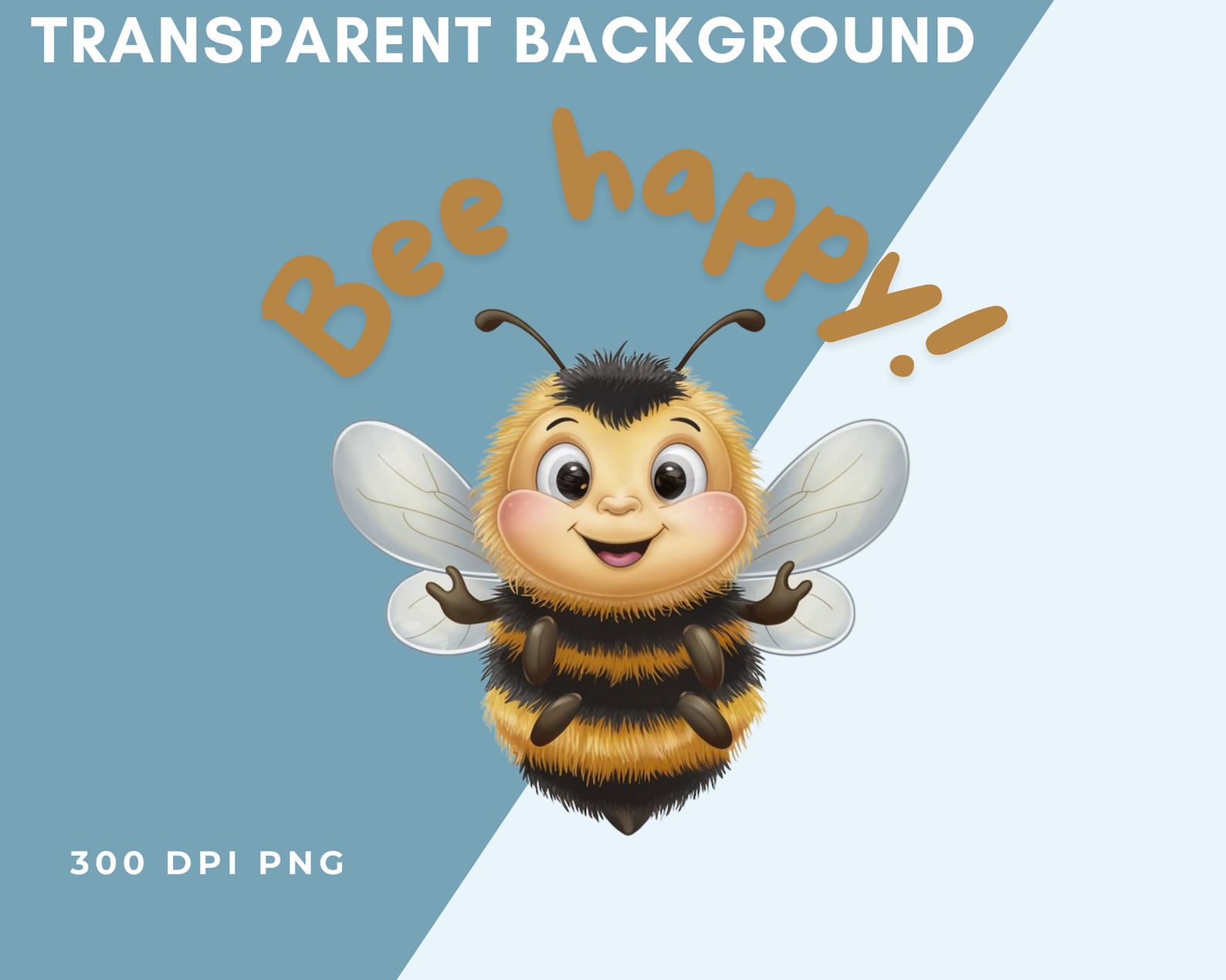 Bee Happy Clipart Digital Download, Cute Bee PNG JPG SVG Printable Be ...