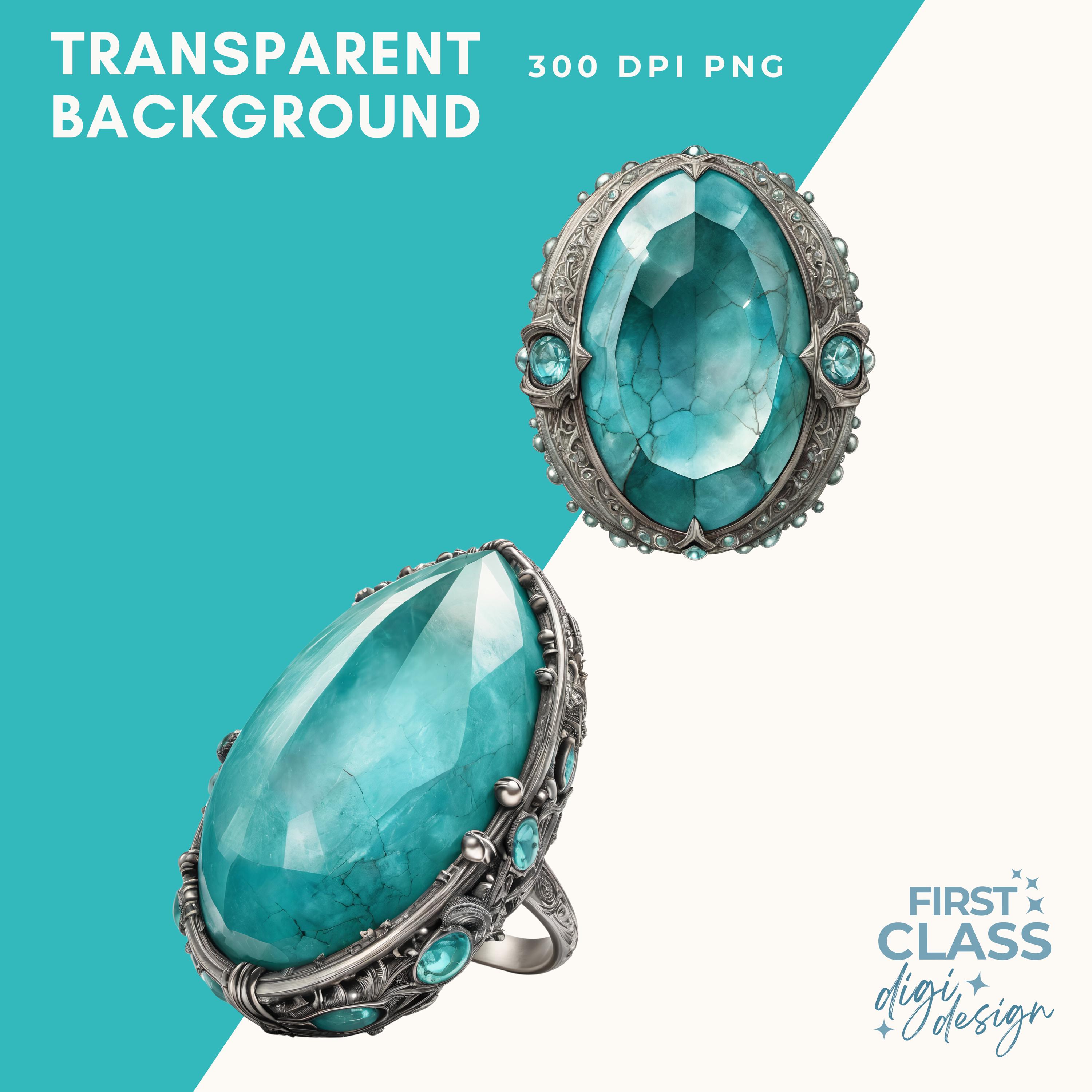 Turquoise Gemstone Clipart, Natural & Polished Gems PNG Digital ...