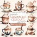 Christmas Hot Chocolate Clipart, Winter Hot Cocoa Clipart Watercolor ...