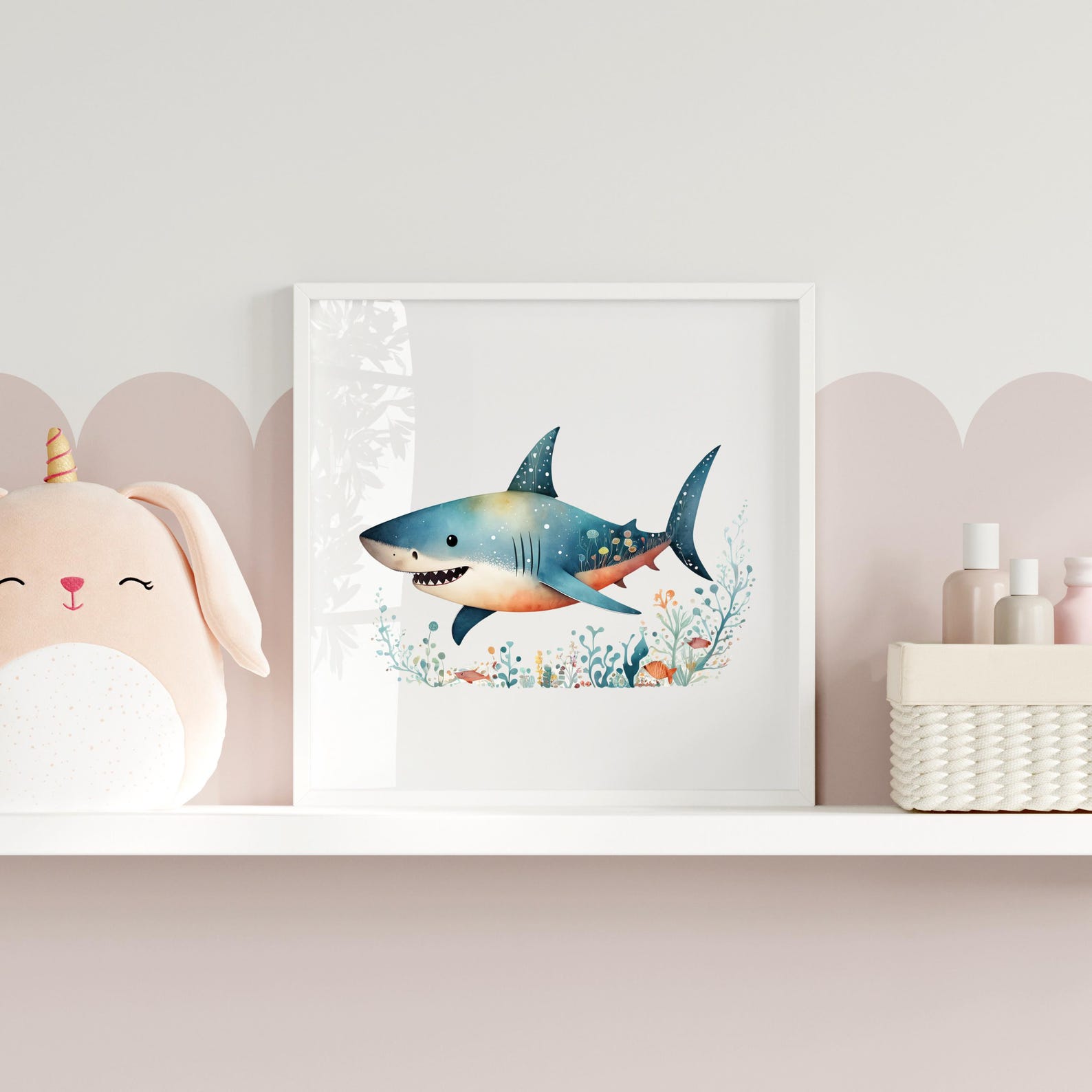 Cute Shark Clipart, Cute Watercolor Shark PNG Clipart, Shark PNG ...