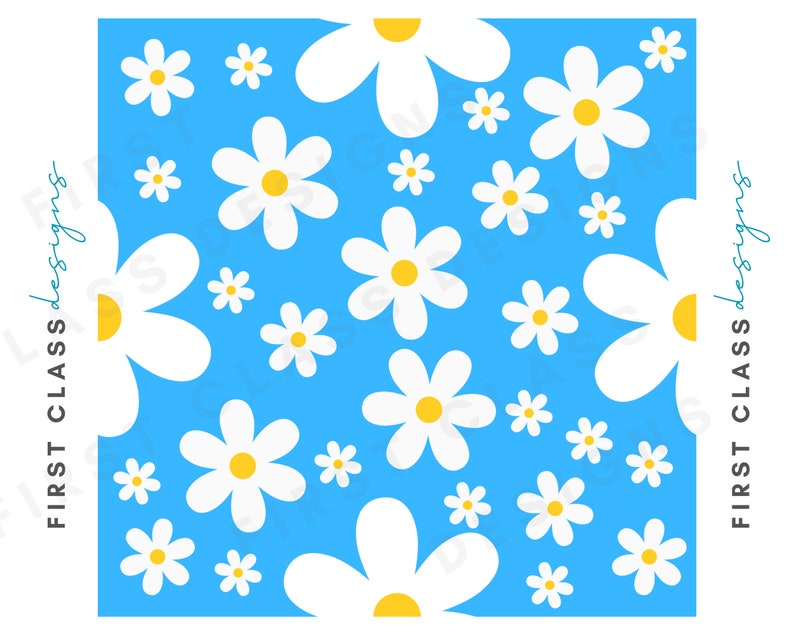Daisy Background Digital Paper Patterns Daisies Printable Seamless ...