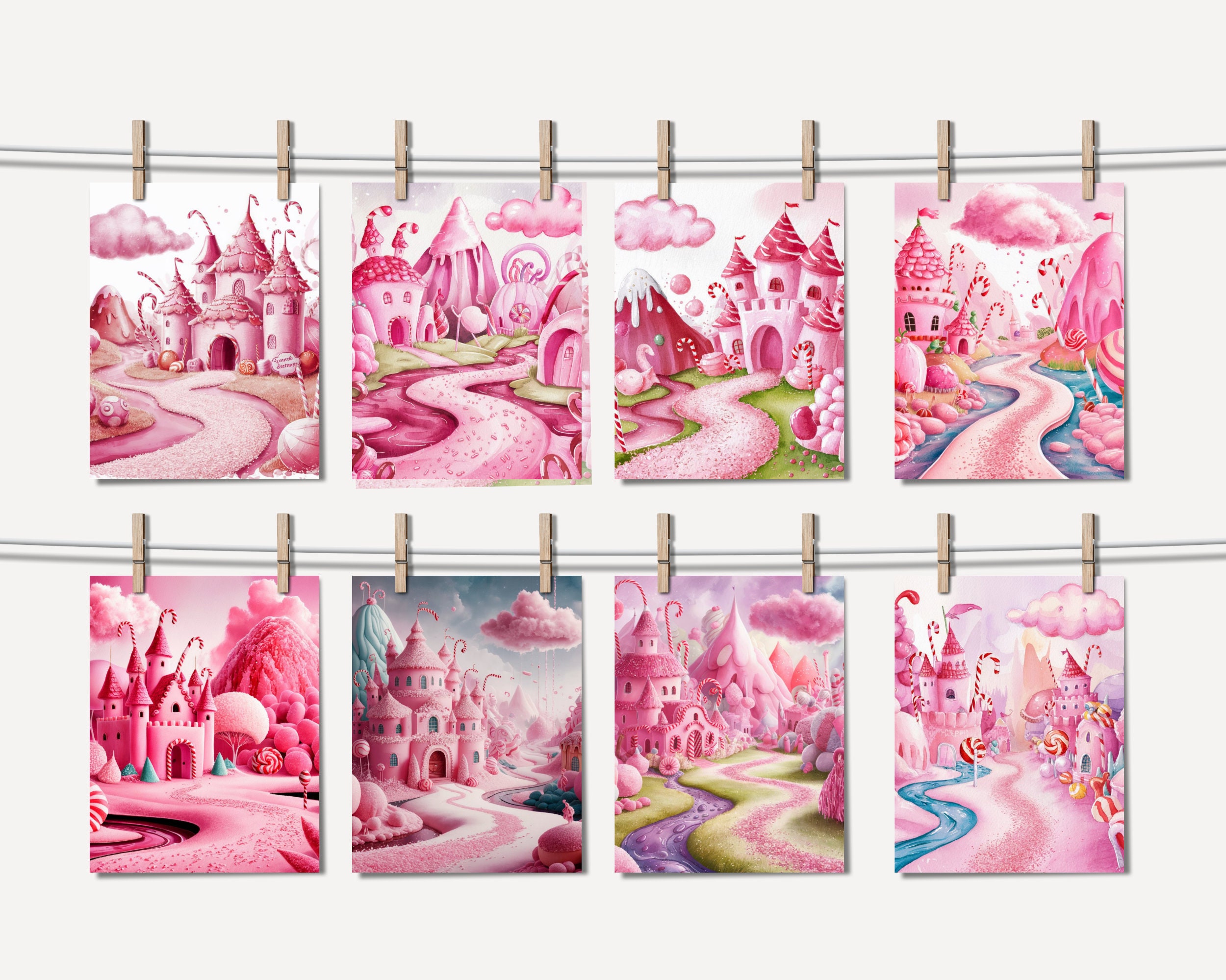 Candyland Digital Background, Printable Fantasy Candyland Digital Paper ...