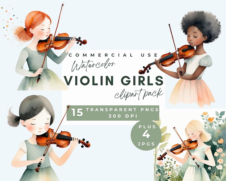 Violin Girl Clipart, Girl Musician, Black Girl Clipart, Violinist, Junk ...