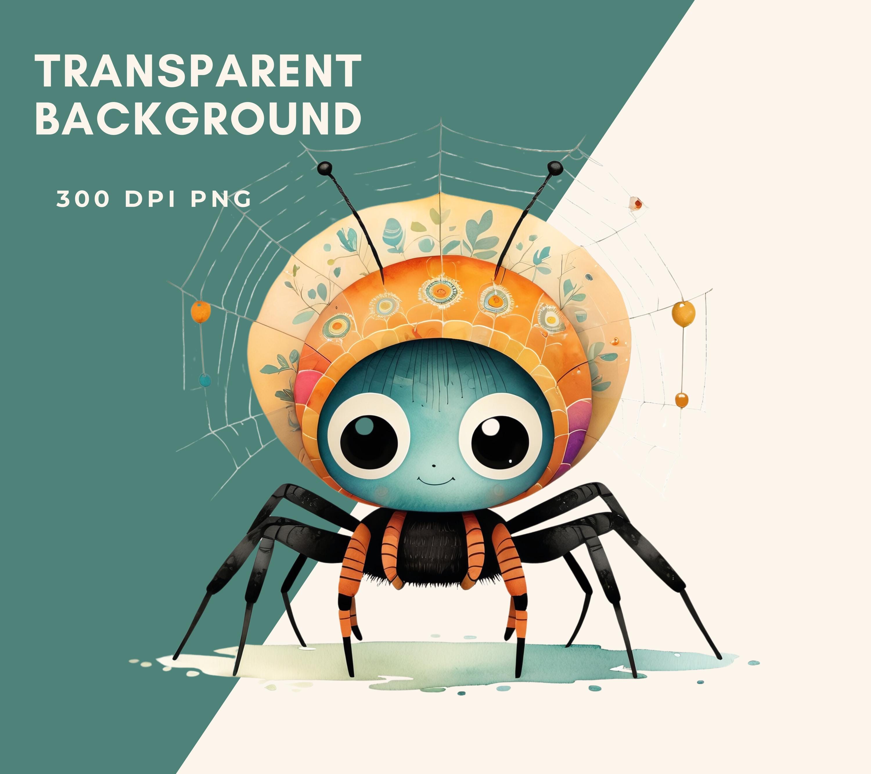 Cute Halloween Spider Clipart, Creepy Halloween Character Clipart ...