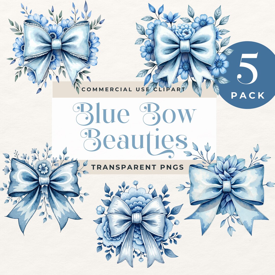 Blue Coquette Bow Clipart, Blue Ribbon PNG, Feminine Bow Clip Art ...