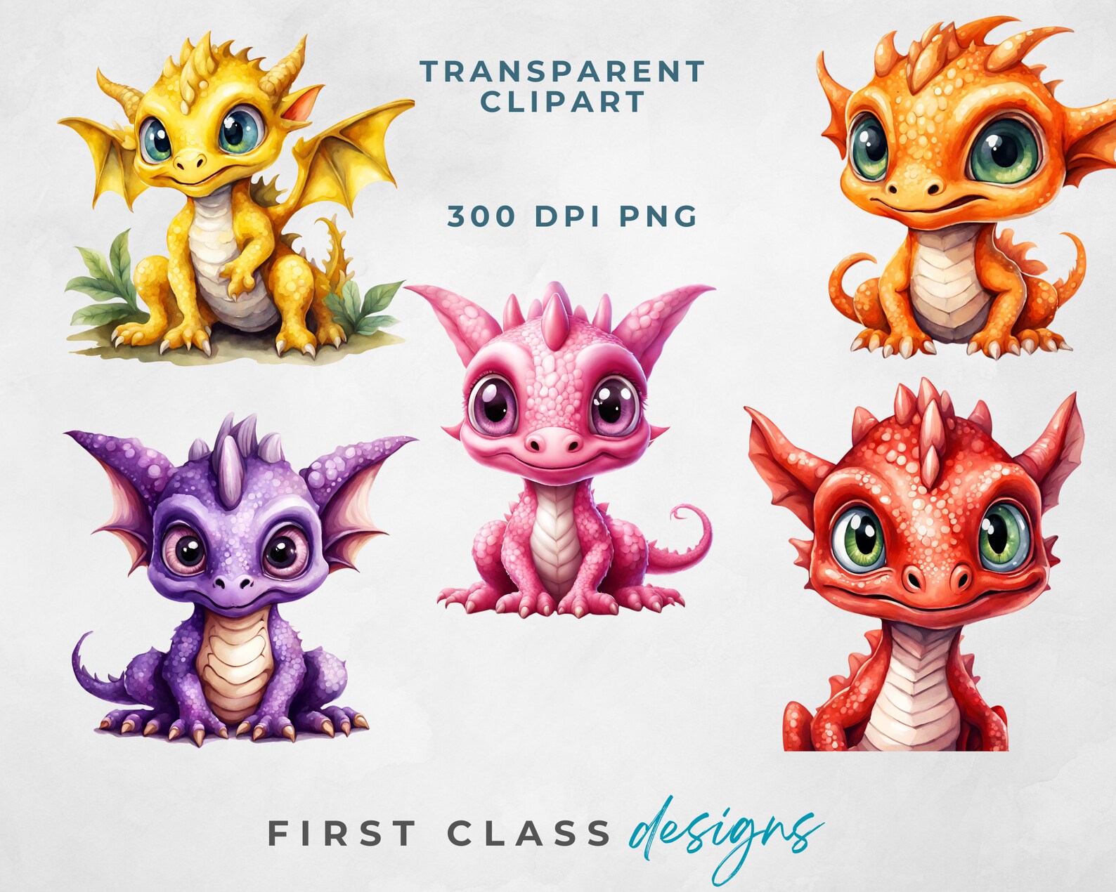 Baby Dragon Clipart, Fairy Tale Illustrations, Fantasy Clip Art, Paper ...