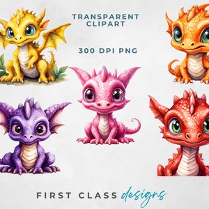 Baby Dragon Clipart, Fairy Tale Illustrations, Fantasy Clip Art, Paper ...