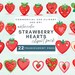 Strawberries Hearts Clipart, Strawberry Heart Clipart, Transparent ...