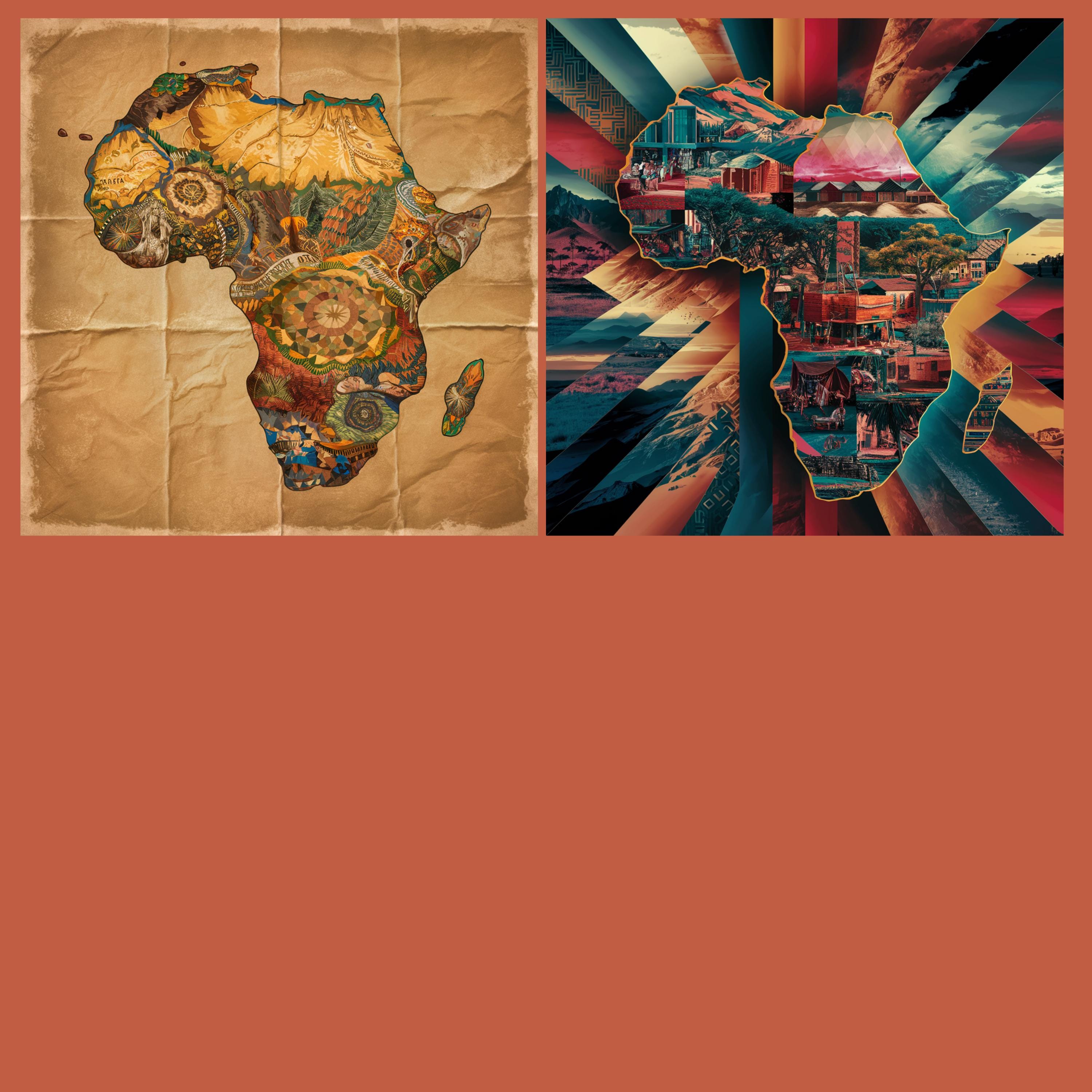 Africa Digital Papers, Map of Africa Printable Papers, Junk Journal ...