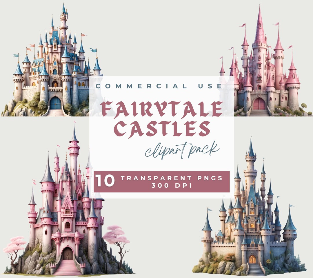 Fairytale Castle Clipart, Fairy Tale Castle Clipart PNG, Blue Pink ...