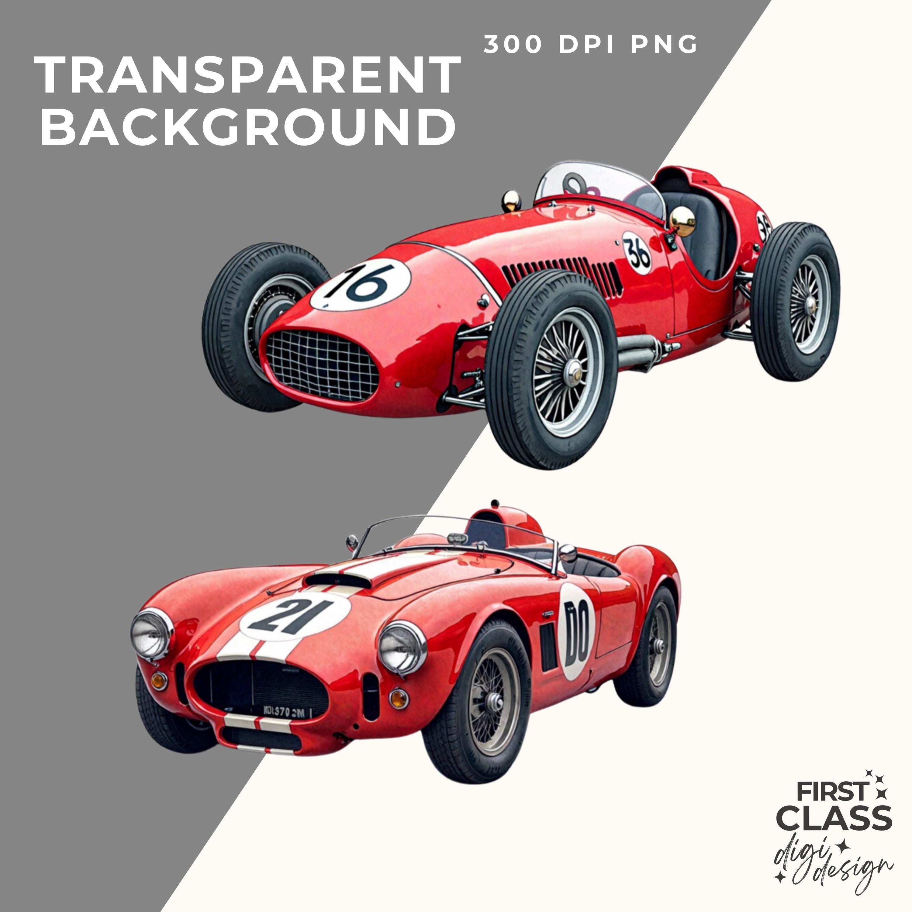 Vintage Race Car Clipart PNG, Old Red Racing Car Clip Art, Retro ...