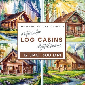 Log Cabin Digital Paper - Etsy