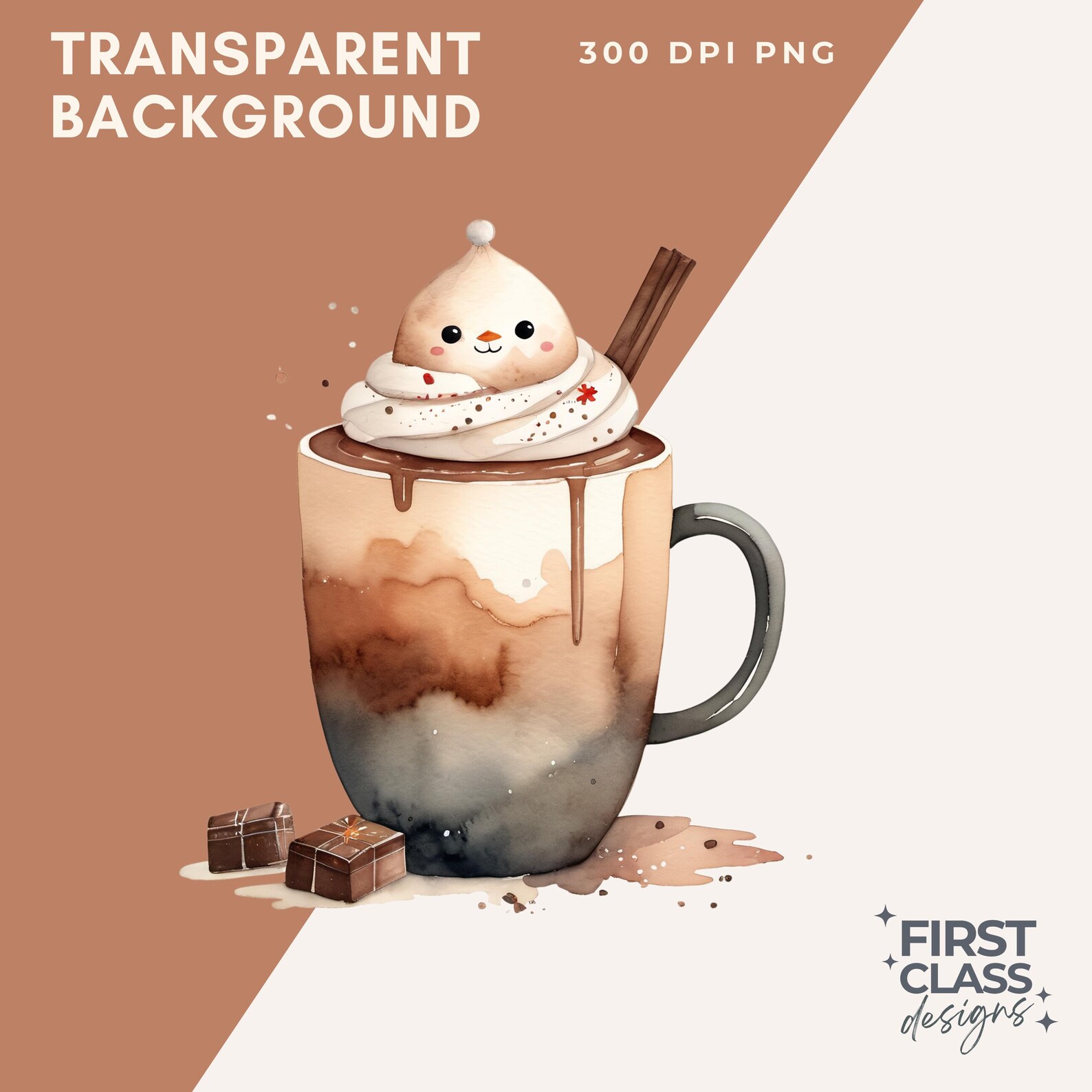 Christmas Hot Chocolate Clipart, Winter Hot Cocoa Clipart Watercolor ...