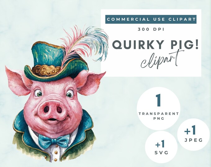 Funny Pigs Clipart Bundle PNG Download, 300 DPI High Quality Graphics ...