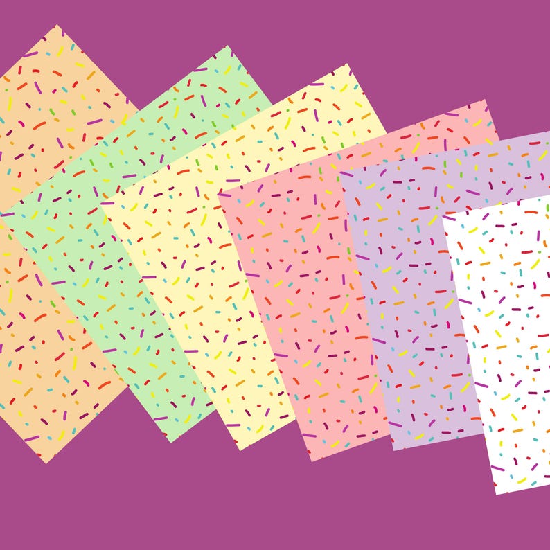 Candy Sprinkles Digital Paper Pack, Seamless Sprinkle Pattern, Ice ...