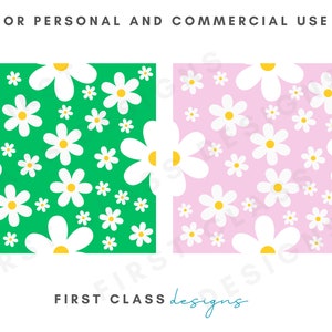 Daisy Background Digital Paper Patterns Daisies Printable Seamless ...