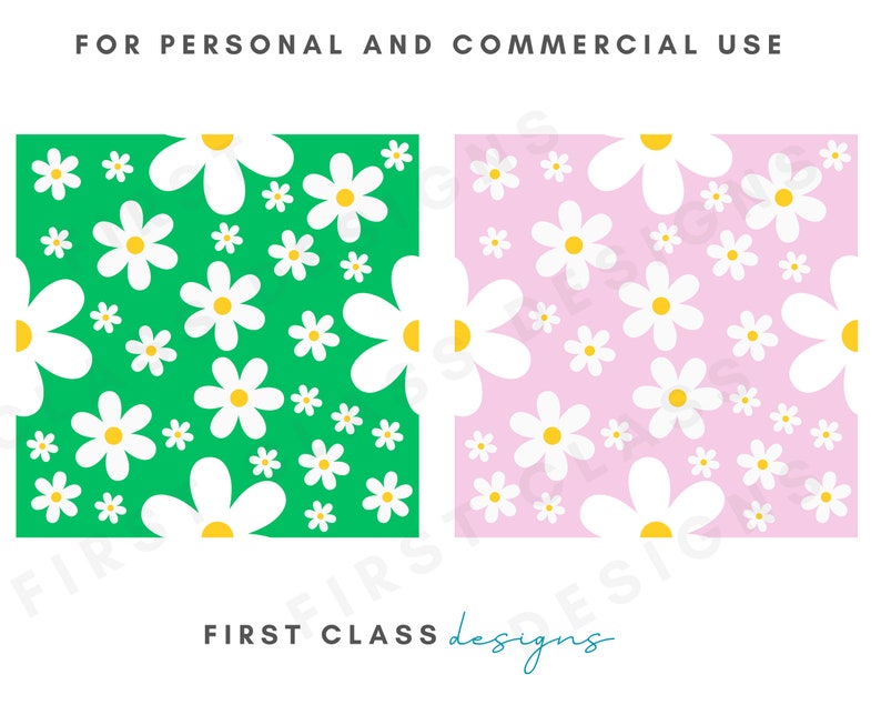 Daisy Background Digital Paper Patterns Daisies Printable Seamless ...