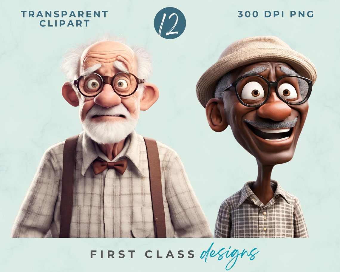 Funny Old Man Clipart PNG, Grumpy Old Man, Happy Man Clipart, Cartoon ...