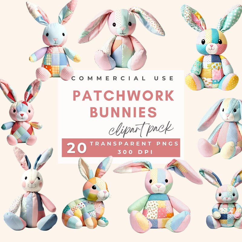 Patchwork Bunny - Etsy